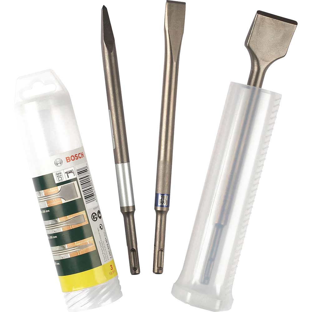 Bosch 3 Piece SDS Plus Chisel And Point Set | SDS Plus Chisel Bits