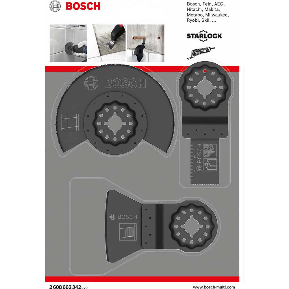 Bosch 3 Piece Starlock Oscillating Multi Tool Tile Cutting Blade Set ...