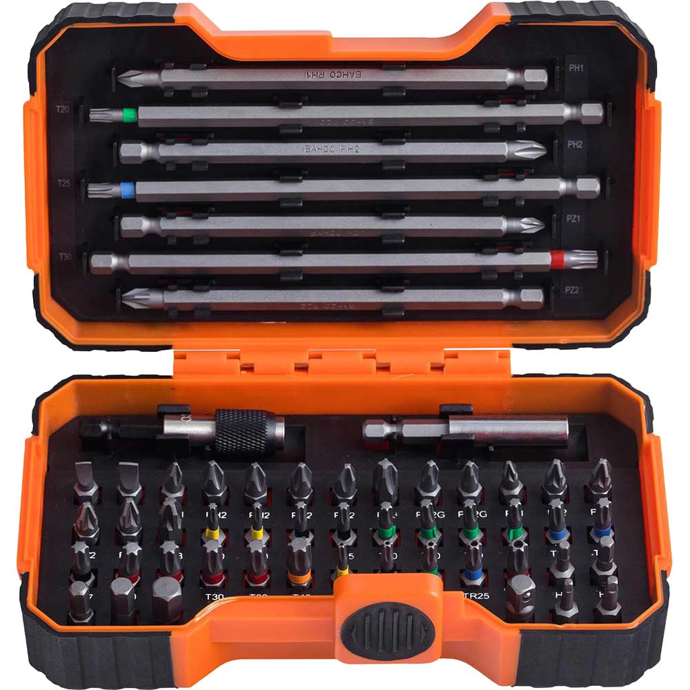 Bahco 59/S54BC 54 Piece Colour Coded Screwdriver Bit Set | Screwdriver Bits