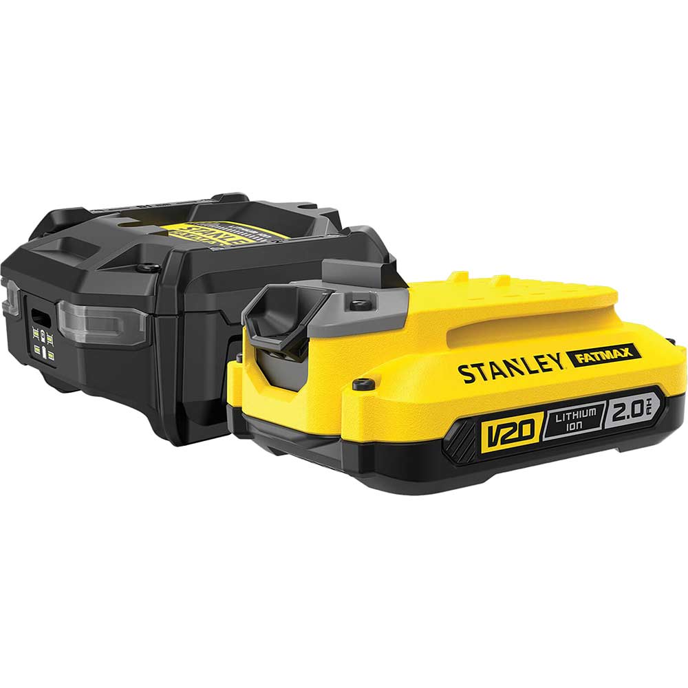 Stanley Fatmax V20 SFMCB10D1 18v 2ah Battery and Charger Starter Kit ...