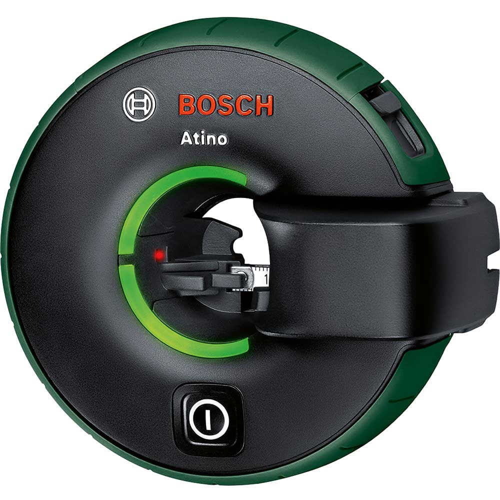 Laser level with measuring tape store