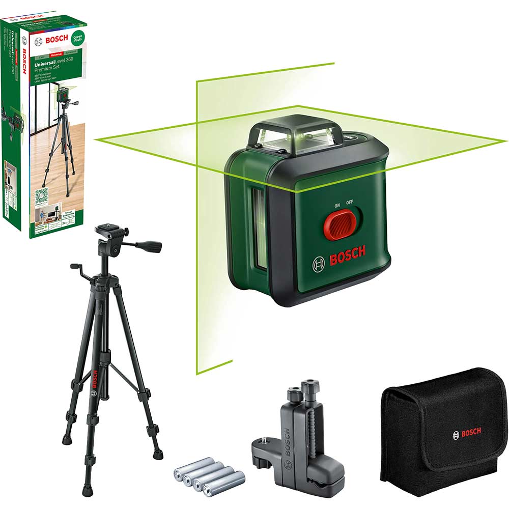 Bosch UNIVERSALLEVEL 360 Self Levelling Laser Level Tripod and Clamp ...