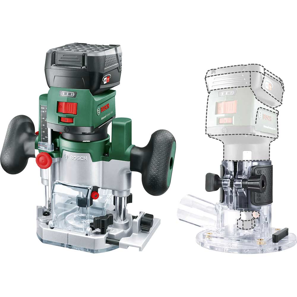 Bosch ADVANCEDTRIMROUTER 18V-8 P4A 18v Cordless Trim Router with Plunge ...