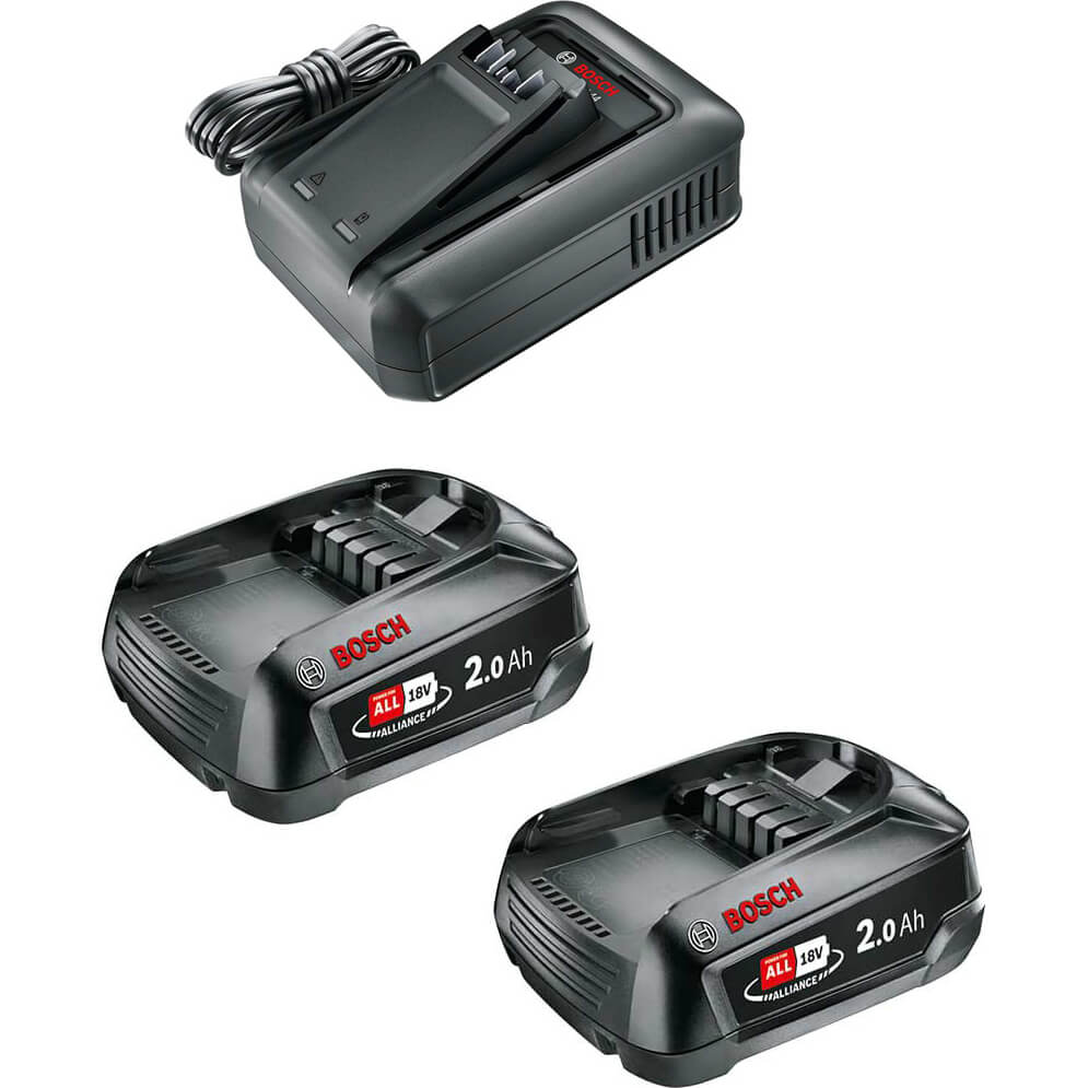 Bosch Genuine GREEN P4A 18v Cordless Li-ion Twin Battery 2ah and Fast ...