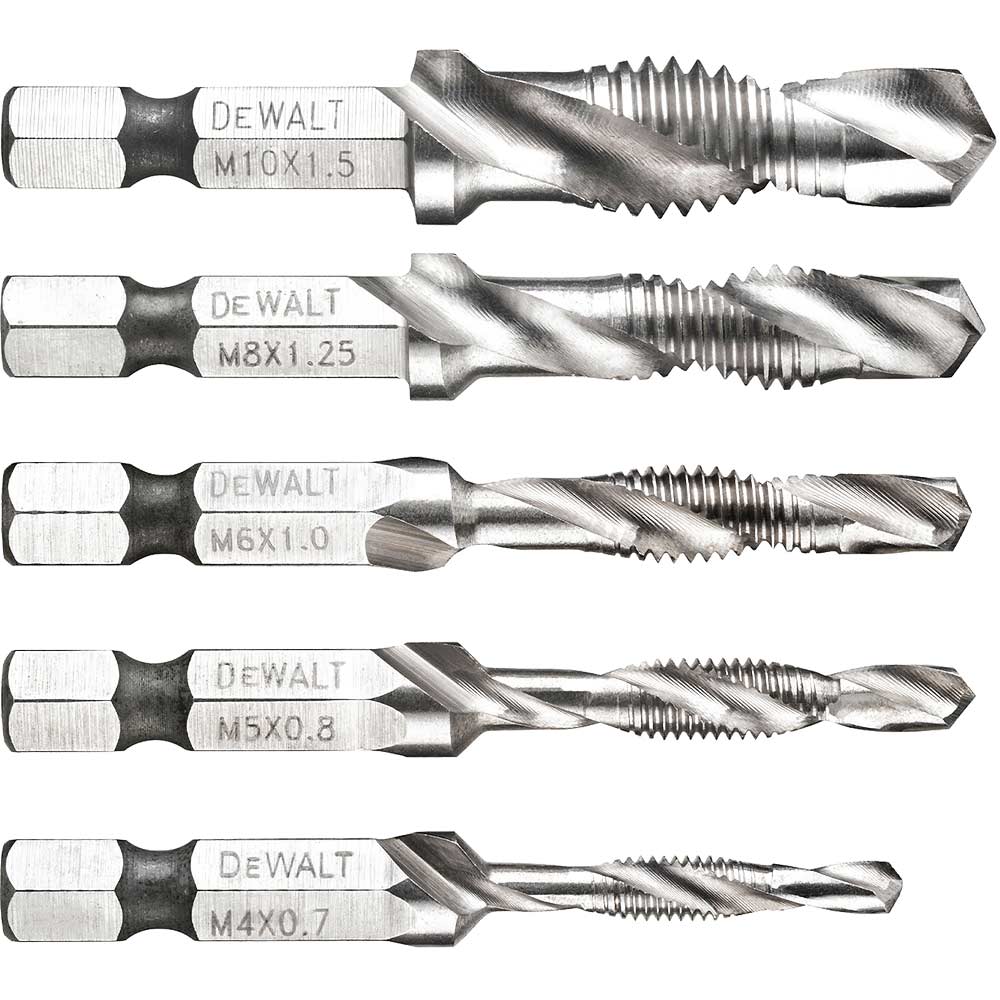 DeWalt DT50060 5 Piece Impact Ready Drill and Tap Set | Drill Bit Sets