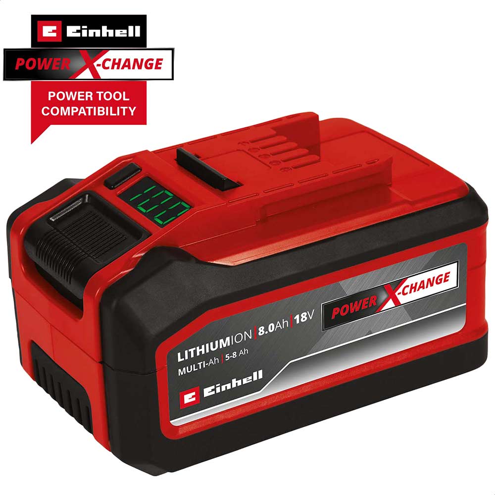 Einhell Genuine PXC 18v Cordless Slim Plus Li-ion Multi-Ah Battery 8ah ...