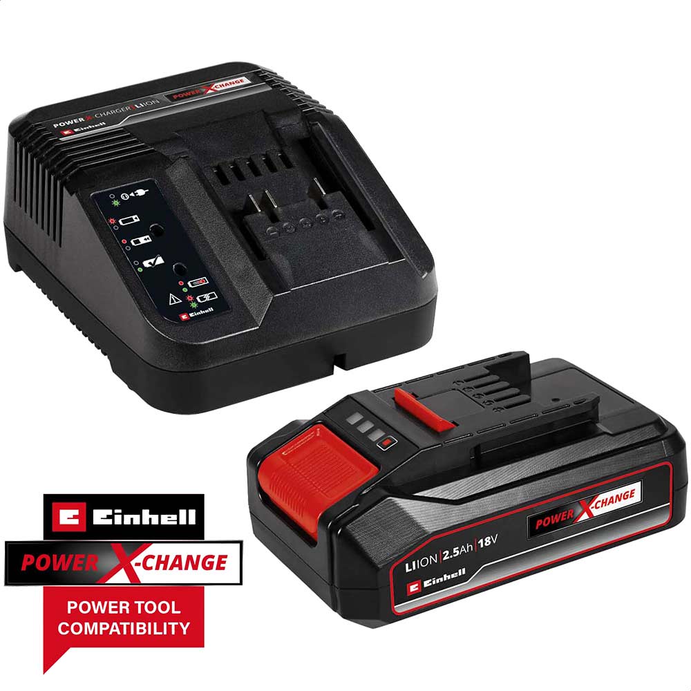 Einhell Genuine PXC 18v Cordless Li-ion Battery 2.5ah and Charger ...