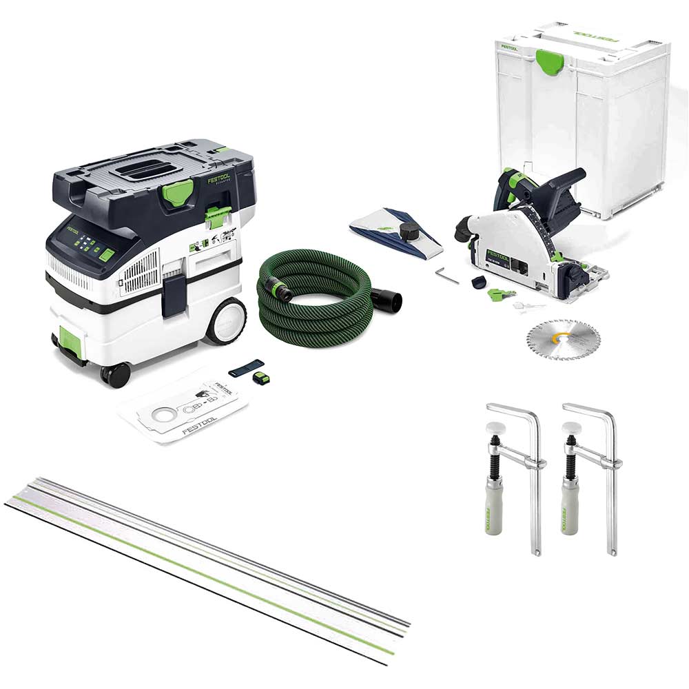 Festool TSC 55 Cordless Plunge Saw and M Class Extractor Kit | Plunge Saws