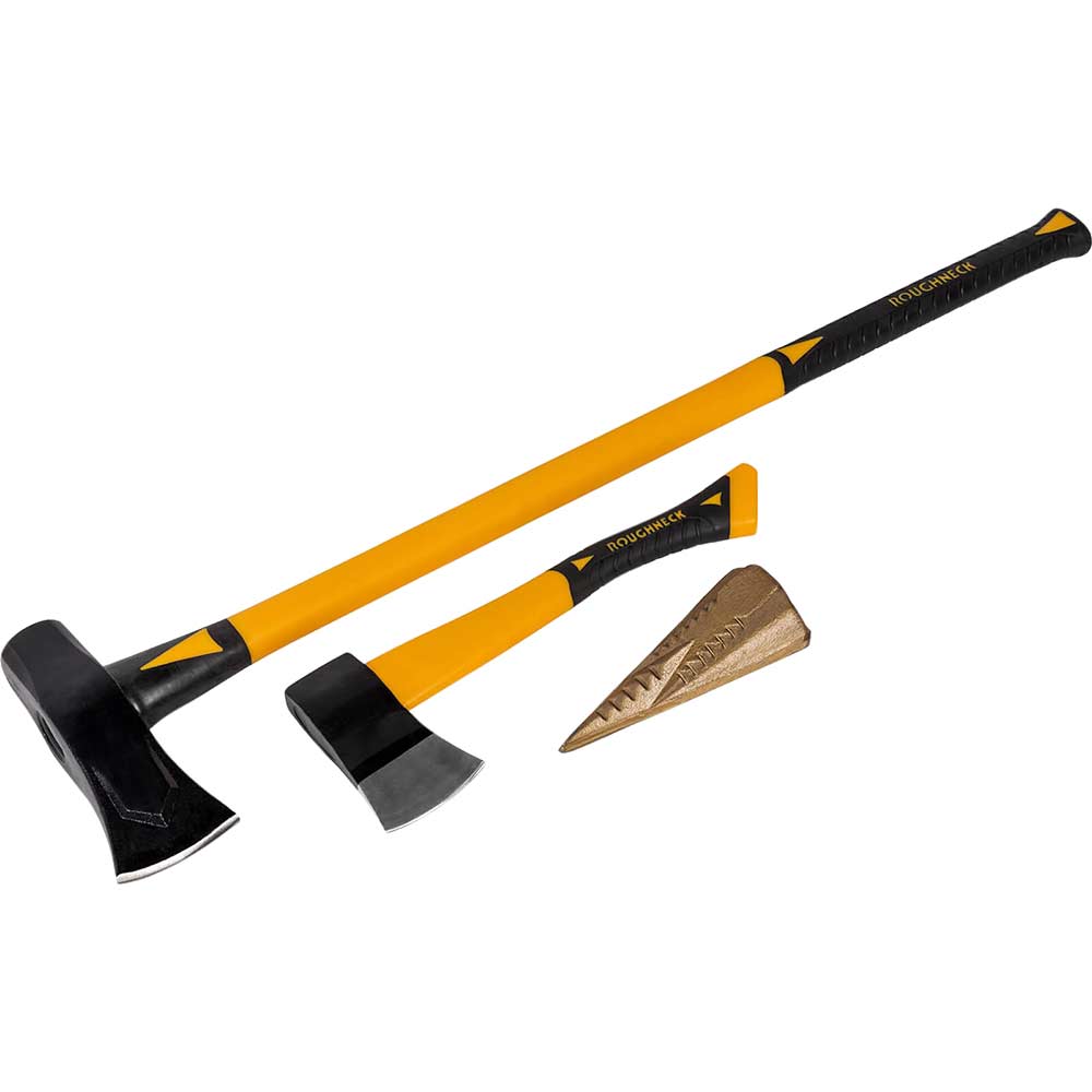 Roughneck 3 Piece Wood Cutting and Splitting Set | Log Splitting Mauls