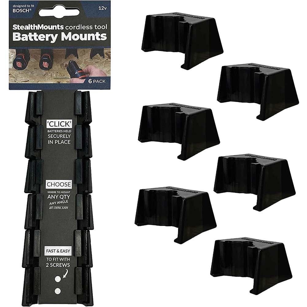 Stealth Mounts 6 Pack Battery Mounts for Bosch 12V PRO Batteries ...