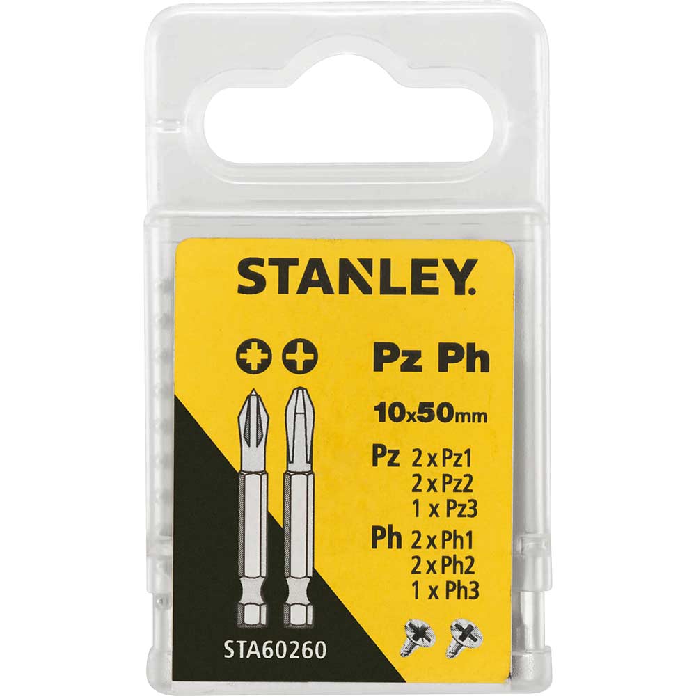 Stanley 10 Piece Pozi and Phillips Screwdriver Bit Set | Screwdriver Bits