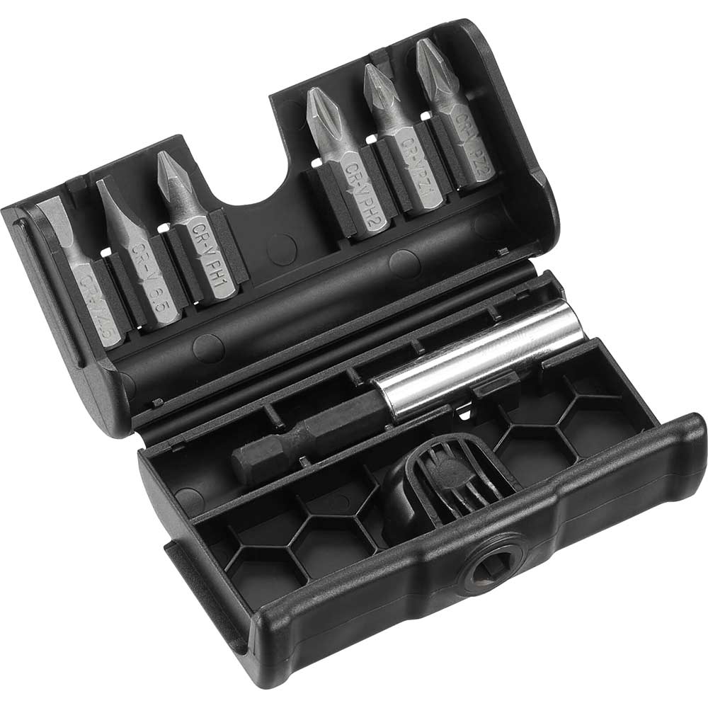 Stanley 7 Piece Screwdriver Bit Set in Handle Case | Screwdriver Bits