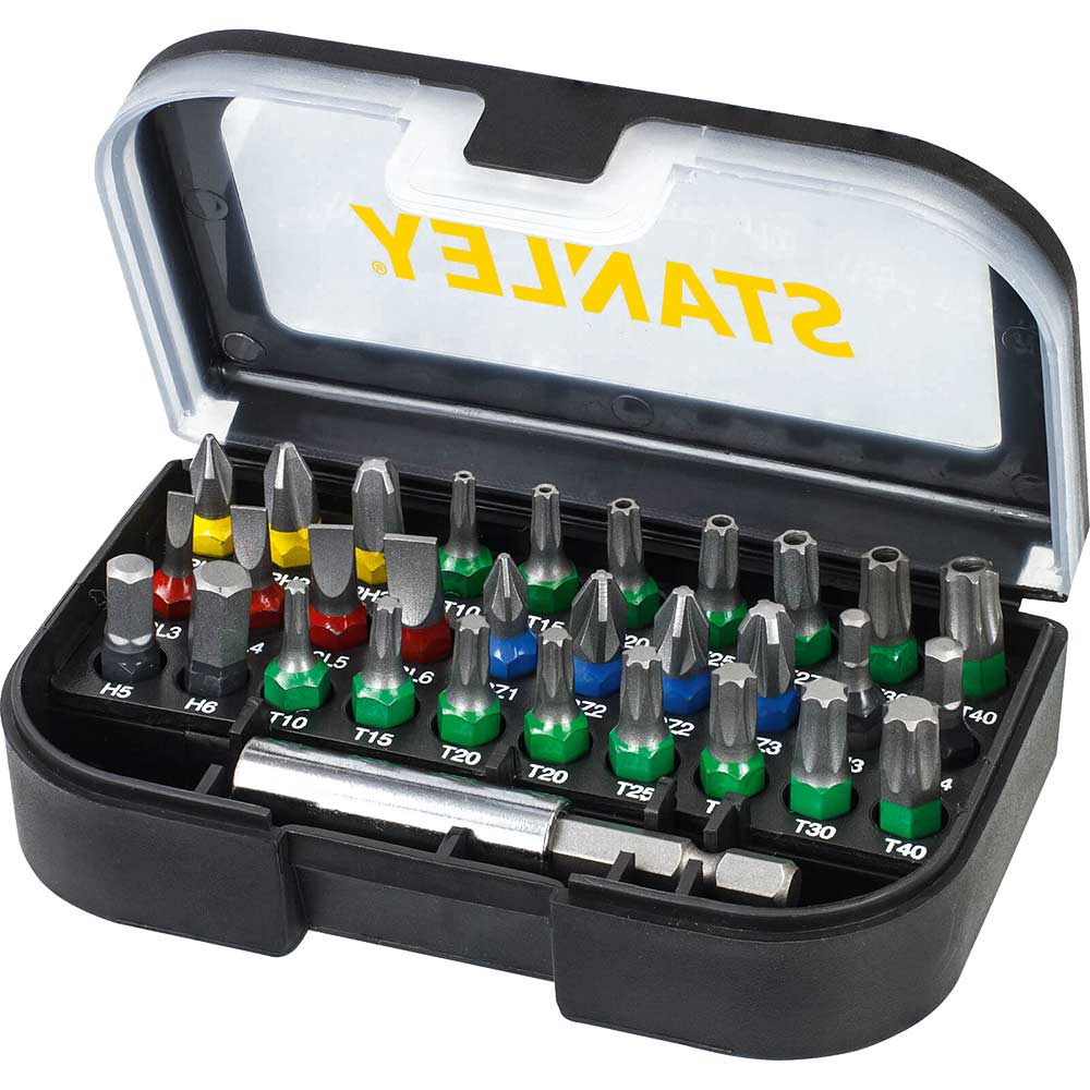 Stanley 31 Piece Colour Coded Screwdriver Bit Set | Screwdriver Bits