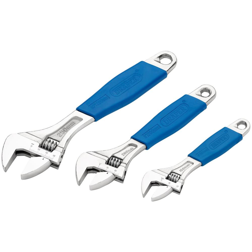 Draper 3 Piece Adjustable Spanner Set | Adjustable Spanners