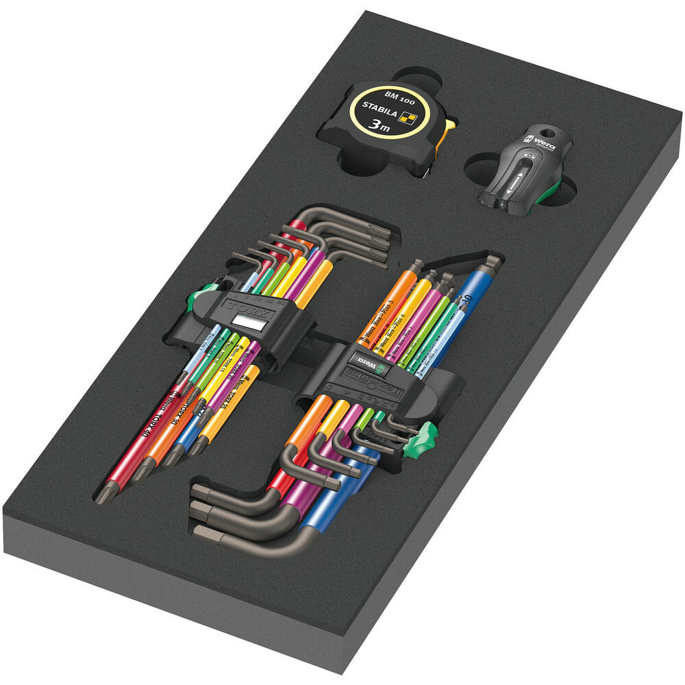 Wera 9740 20 Piece Torx, Hex Key and Stabila Tape Measure Set | Hand ...